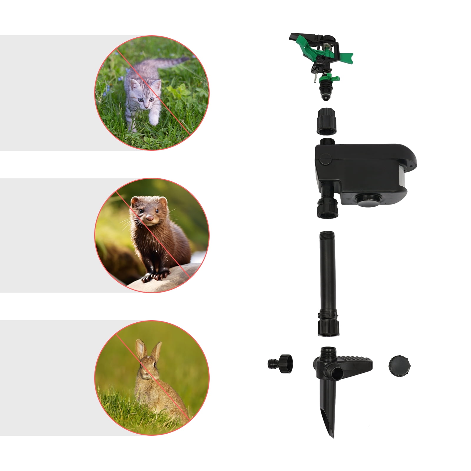 YIYIBYUS Solar Motion-activated Sprinkler Adjustable Animal Repellent ...