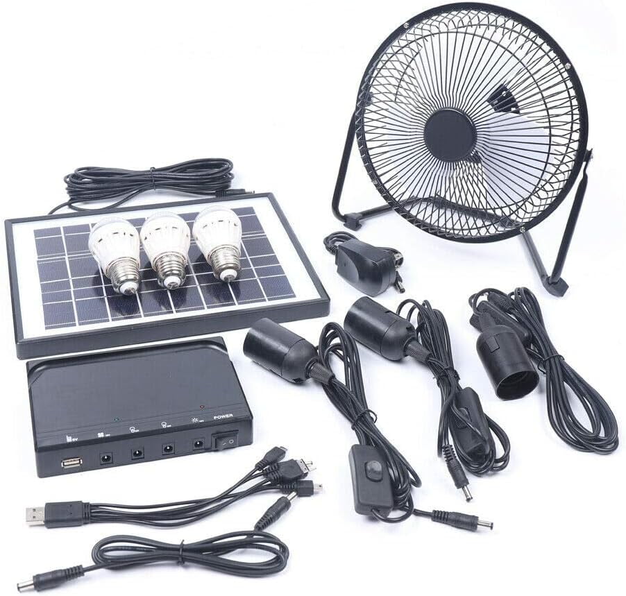 YIYIBYUS Solar Power Panel, 3 LED Lights Generator Energy Storage USB ...