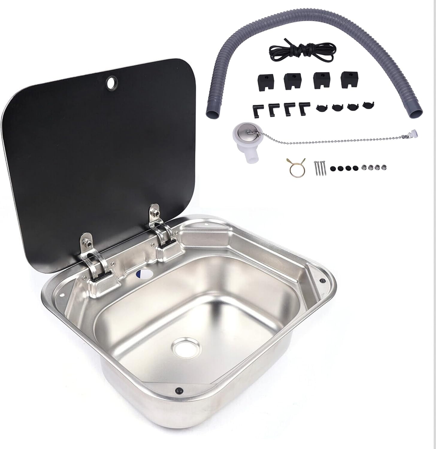 YIYIBYUS Stainless Rv Sink Drop-in Hand Wash Basin Small RV Outdoor ...
