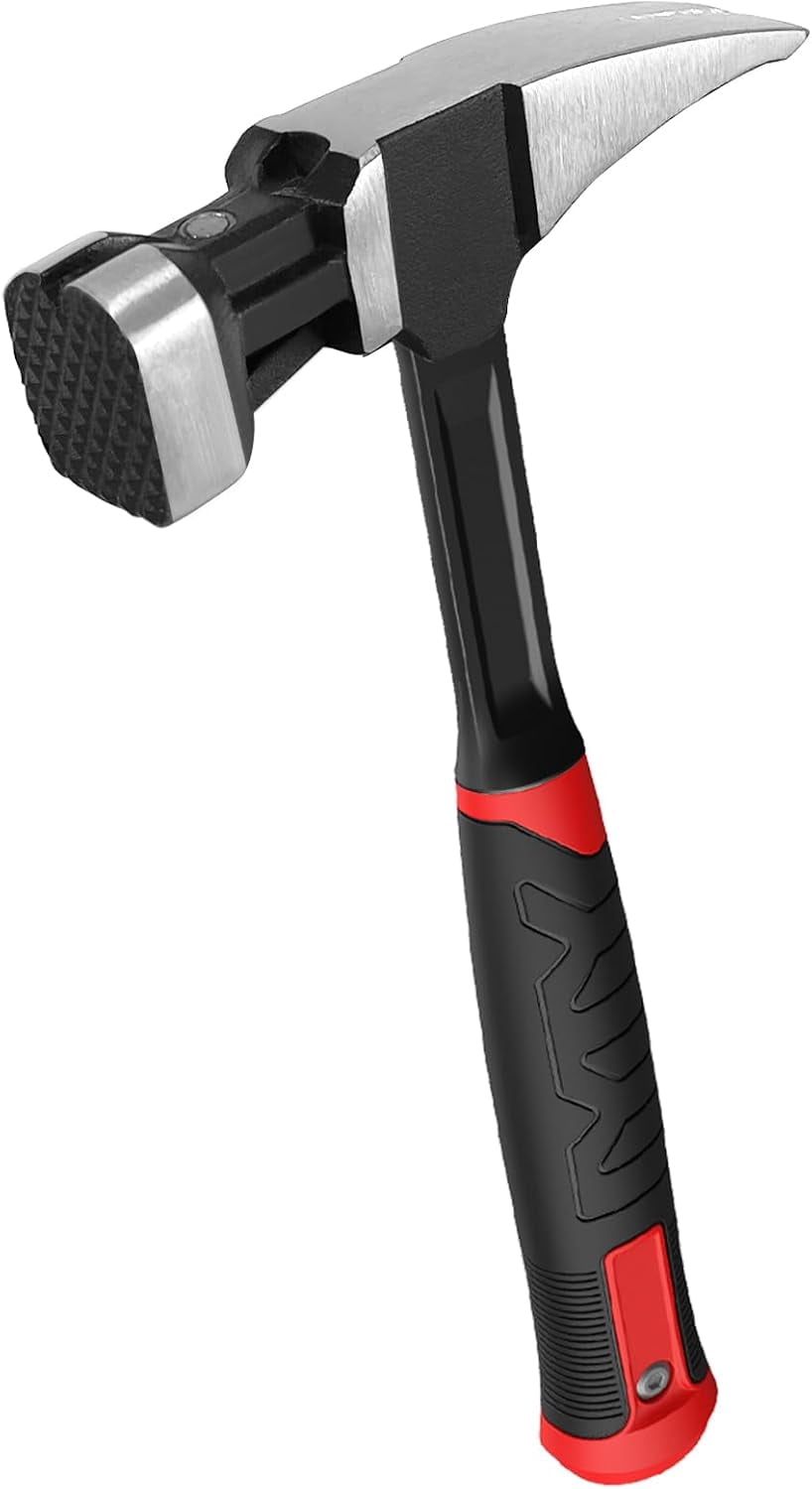 YIYITOOLS 20oz Framing Hammer with Milled Face, Shock-Absorbing Grip ...