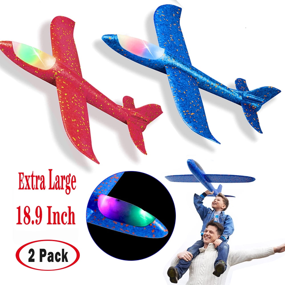 YIYOUZQT 2 Pack 18.9" Flying Glider Planes Foam Flight Mode Throwing ...
