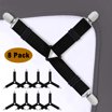 EVRI Adjustable Bed Sheet Straps with Metal Clamp Corners, 4 Pack ...