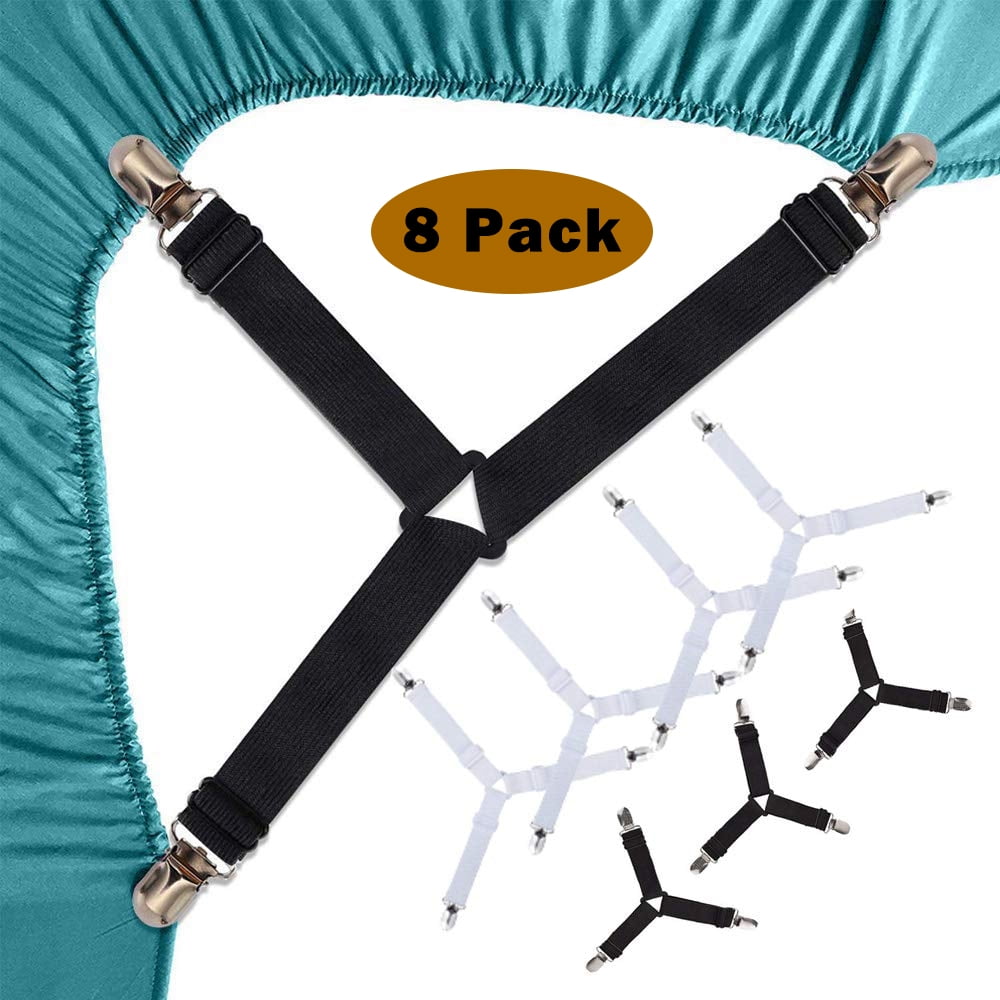 YIYOUZQT 8 Pack Bed Sheet Holder Straps Bedsheet Corners Fasteners with ...