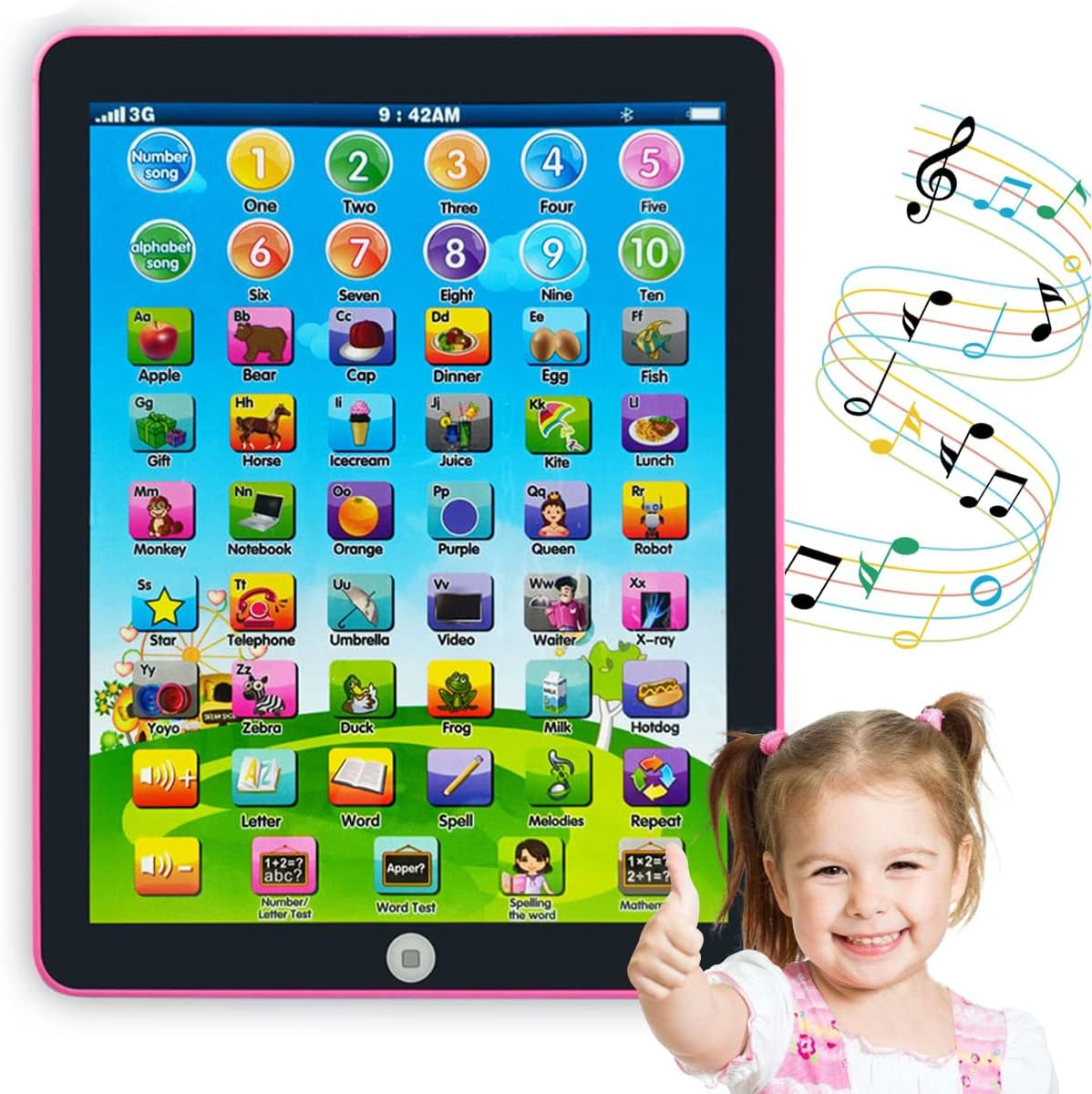 Interactive Learning Tablet for Kids, 5-in-1 Educational Toy for Ages 1 ...
