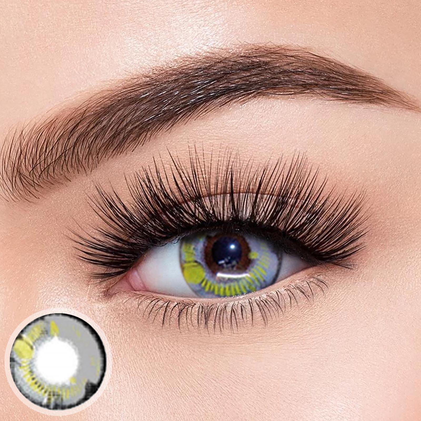 Colored Contact Lenses Holder Box Portable Color Contacts Lens Case with Tweezers Remover Tool ...