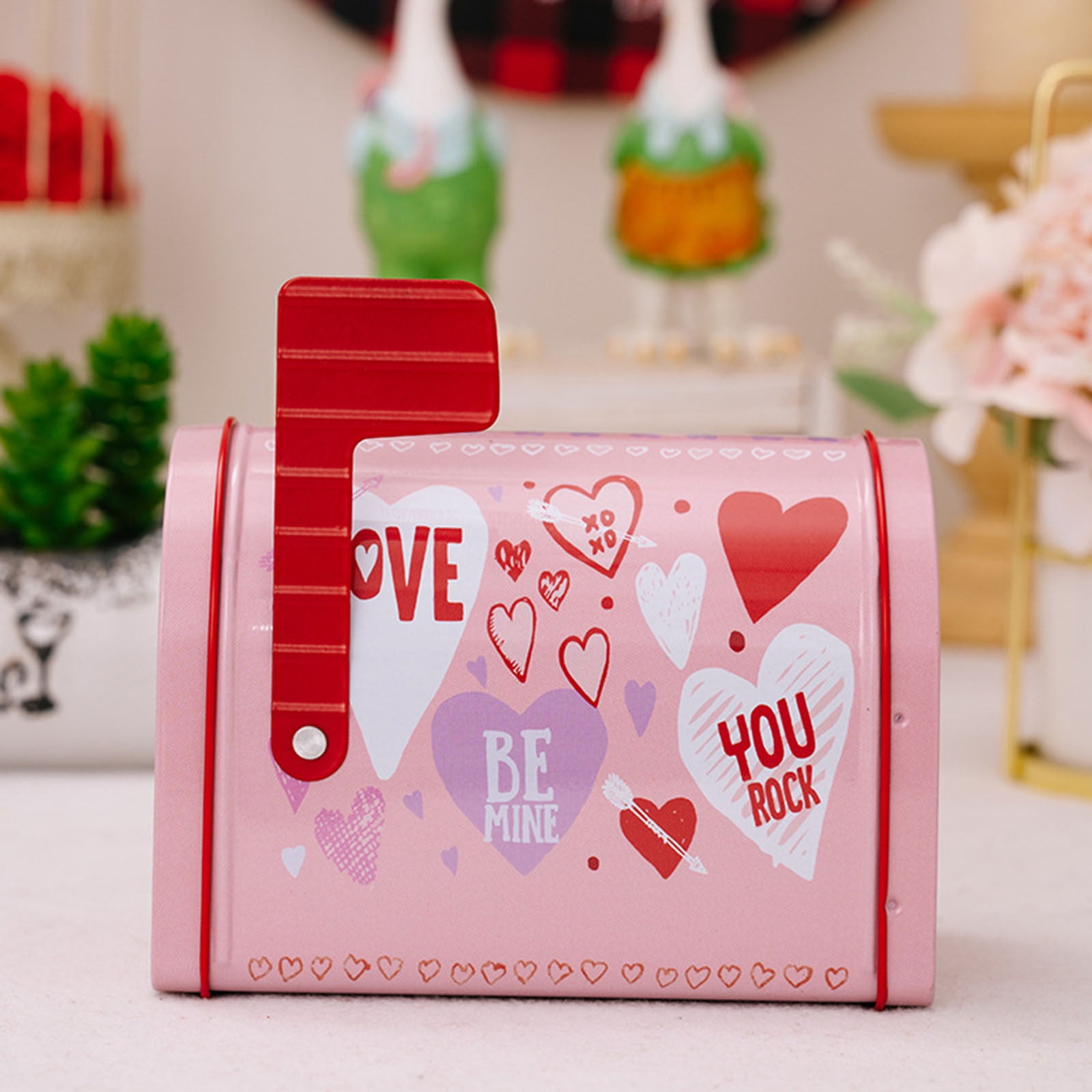 YIYQI Valentine Tin Mailbox Valentine Ornament Toy Mailbox Play Mailbox ...