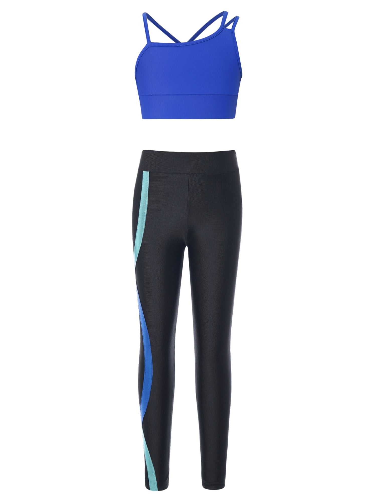 YIZYIF Girls 2Pcs Sports Suit Activewear Butterfly Print Cropped Tank ...