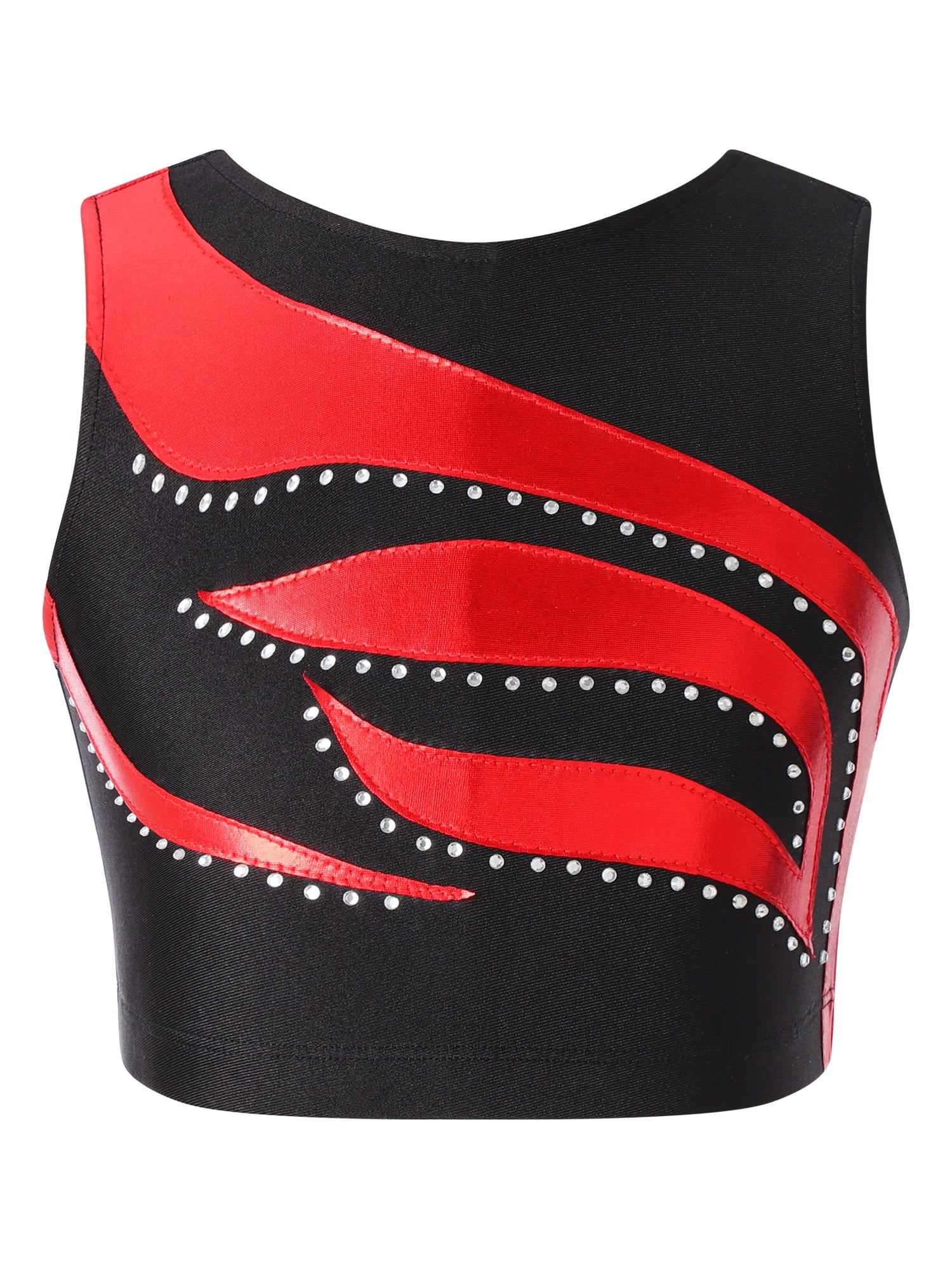 YIZYIF Girls Shiny Metallic Sleeveless Crop Top Teens Sparkle Glitters ...