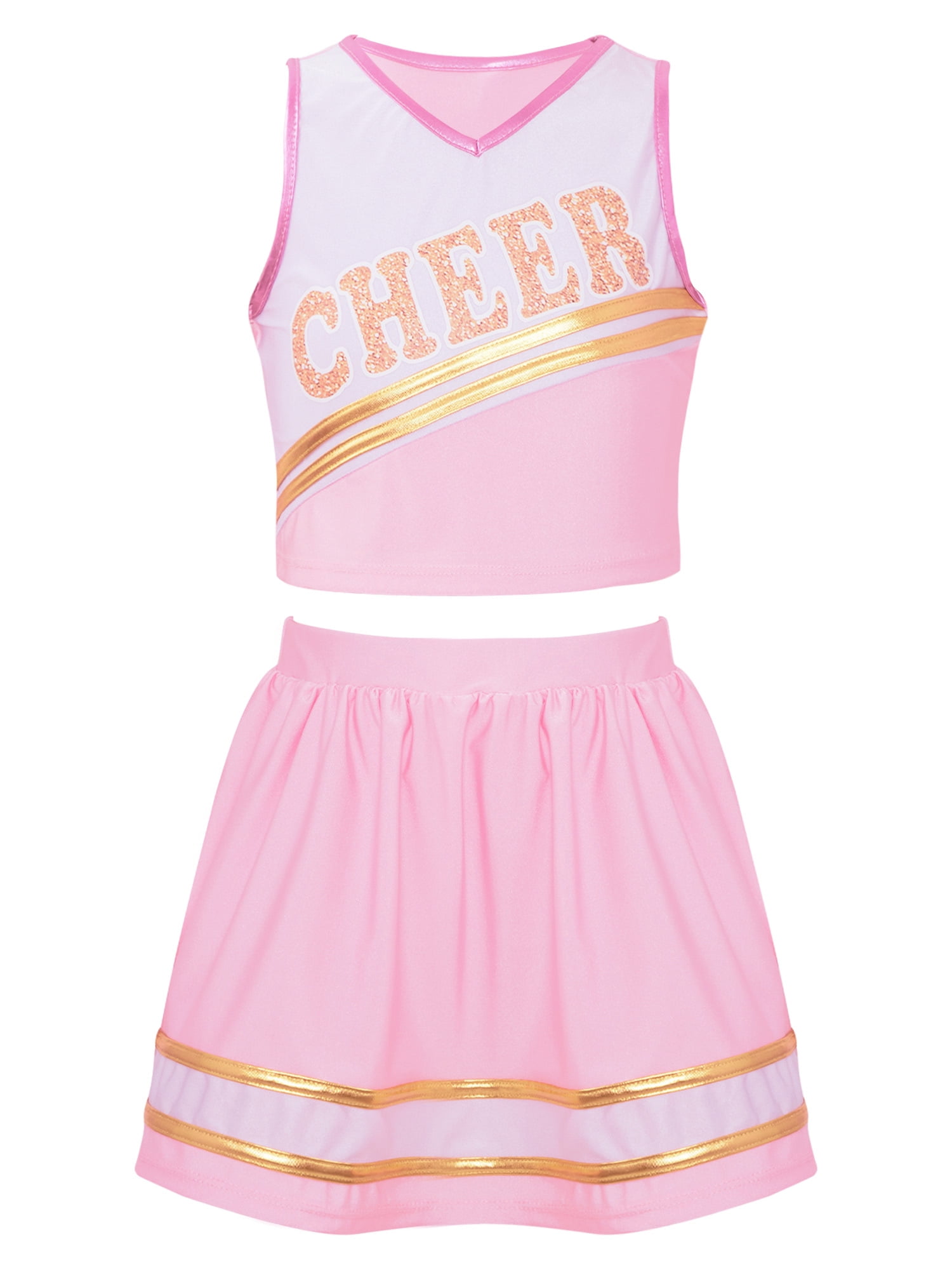 YIZYIF Girls Teens High School Cheer Leader Uniform Halloween ...
