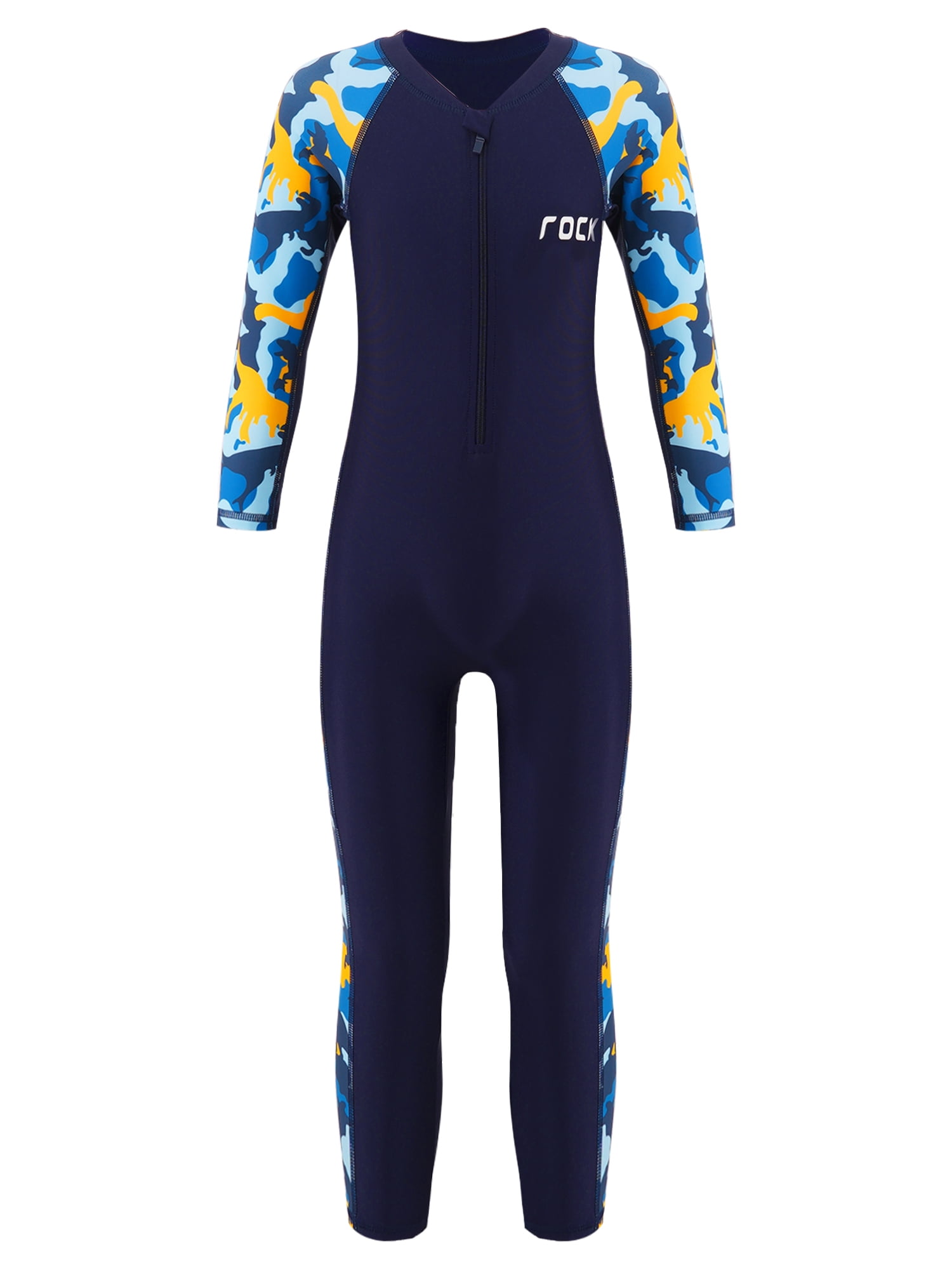 YIZYIF Kids Boys One-Piece Full Body Swimwear Sun Protection Surfing ...