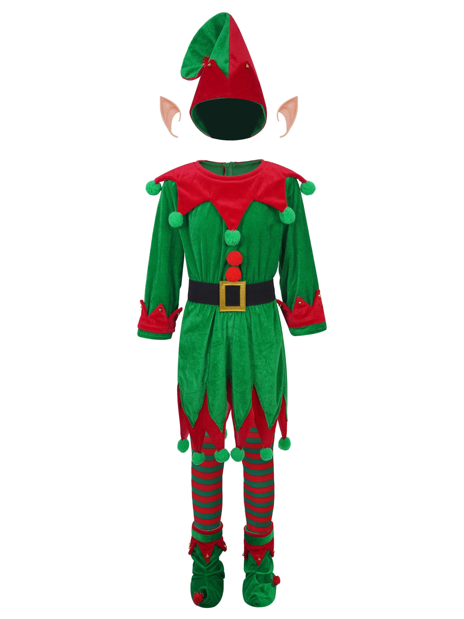 YIZYIF Kids Girls Christmas Elf Costume New Year Carnival Cosplay Party ...