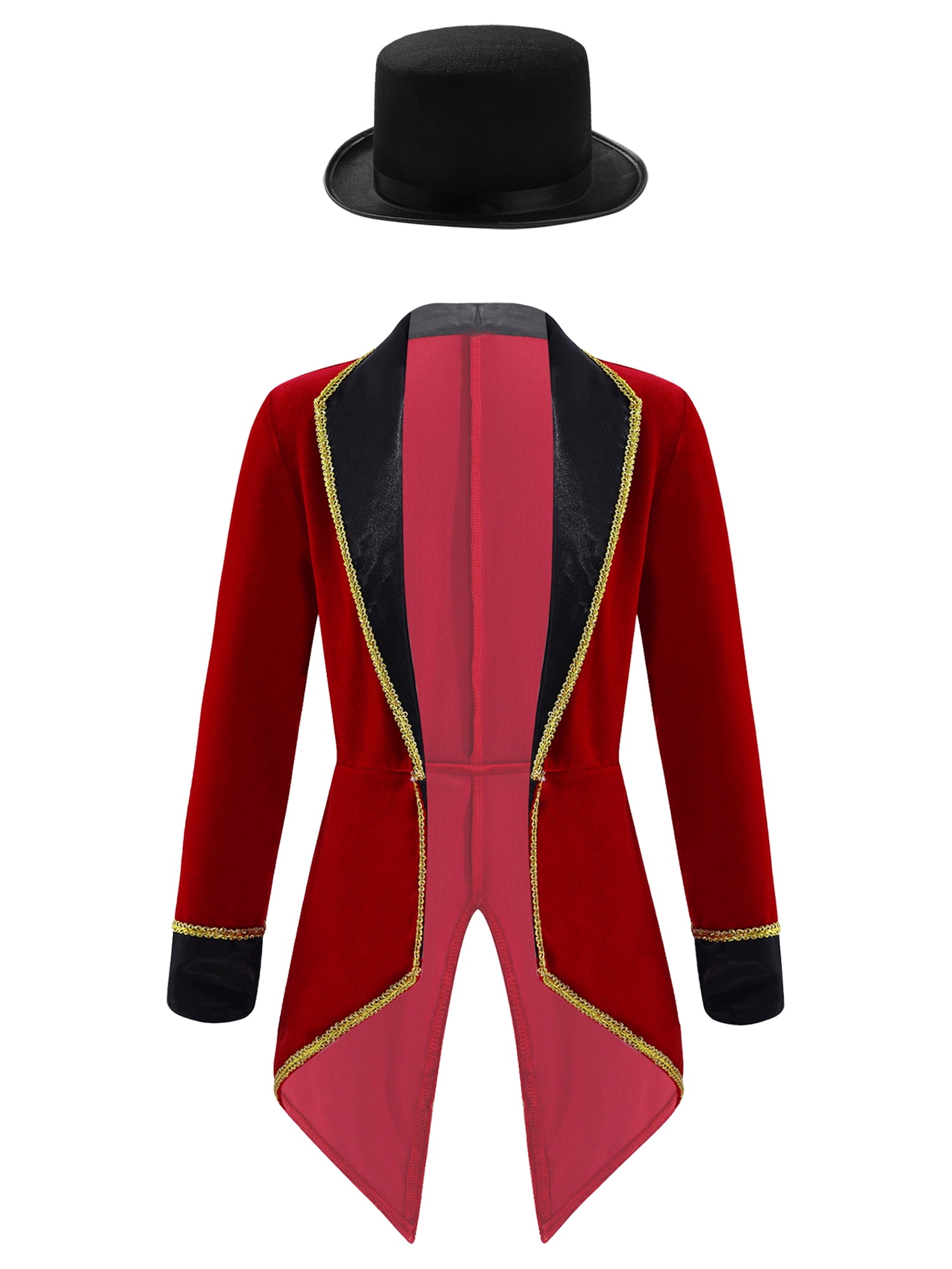 YIZYIF Kids Girls Halloween Carnival Dress Up Costume Showman Cosplay ...