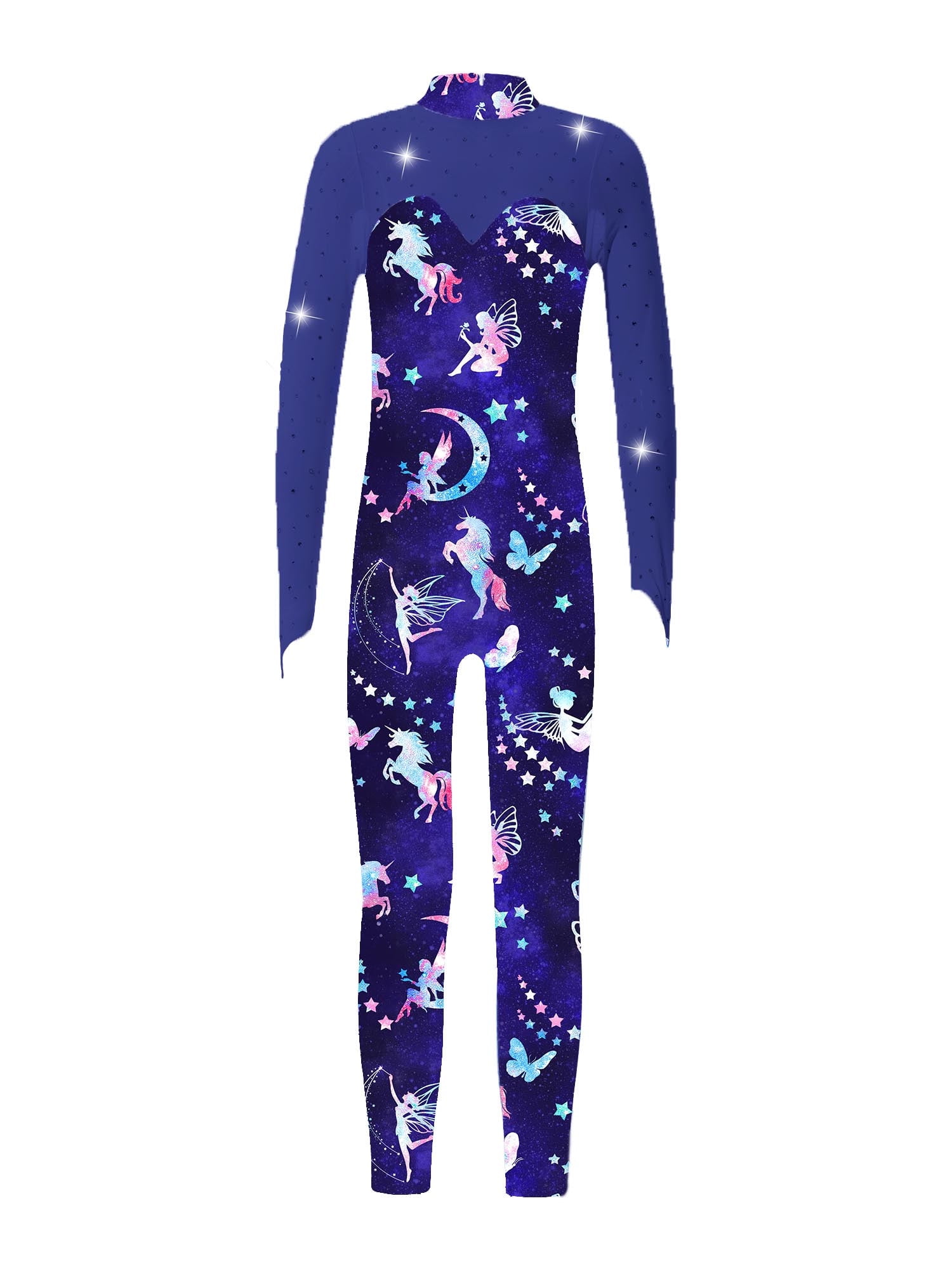 YIZYIF Kids Girls Long Ballet Gymnastics Leotard with Finger Loops One ...