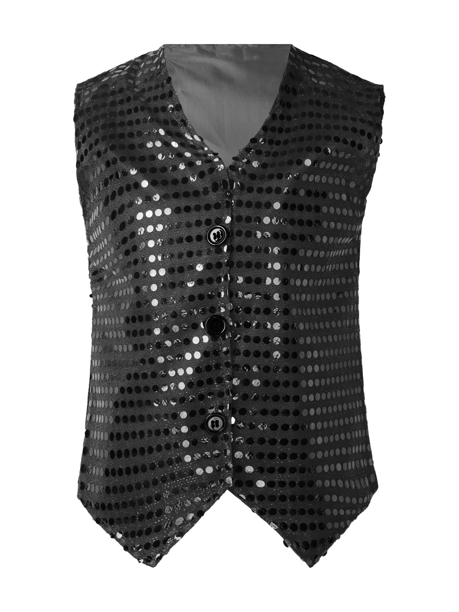 YIZYIF Kids Girls Sparkle Sequin Sleeveless Waistcoat Hip Hop Jazz ...