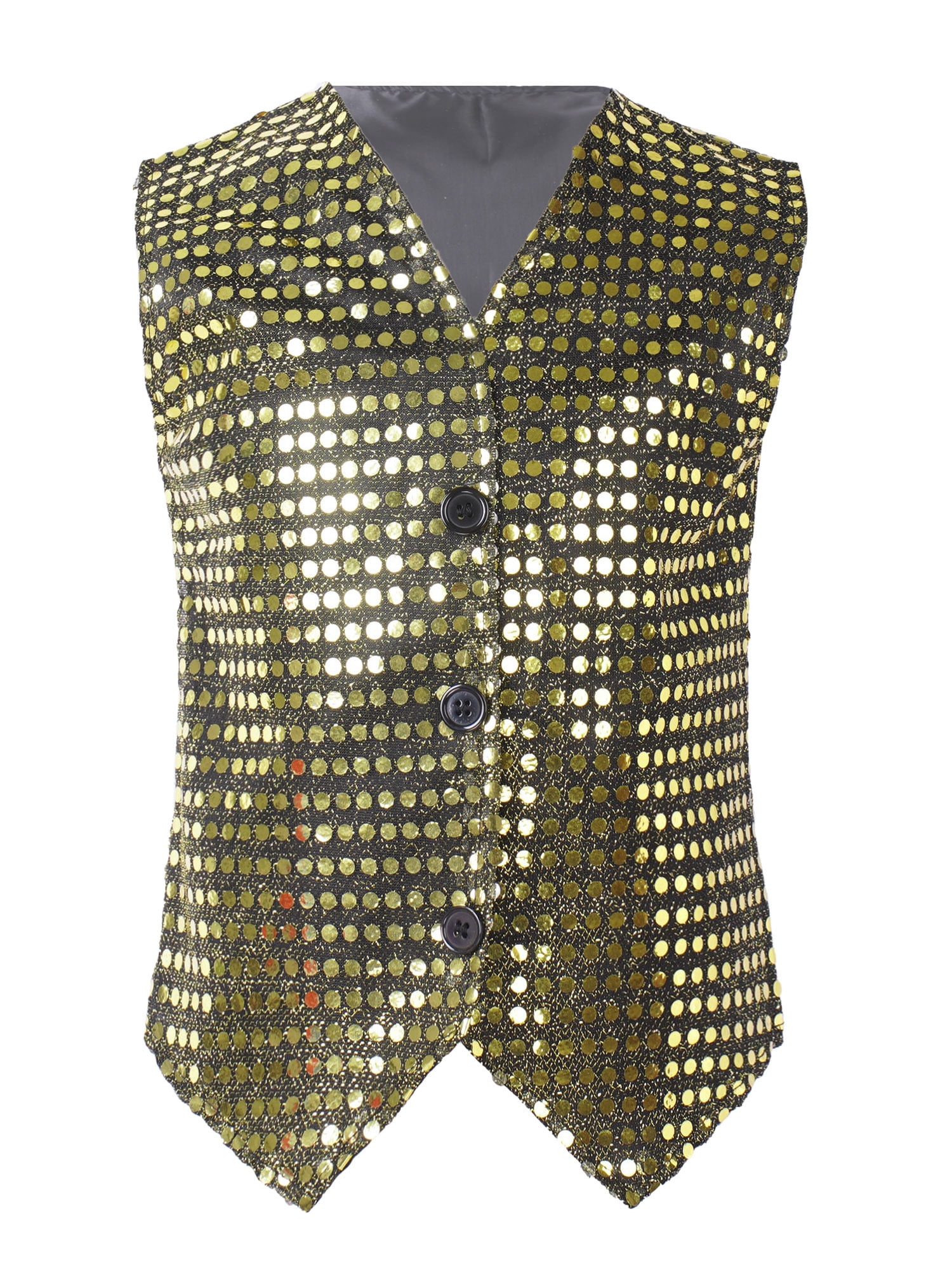 YIZYIF Kids Girls Sparkle Sequin Sleeveless Waistcoat Hip Hop Jazz ...