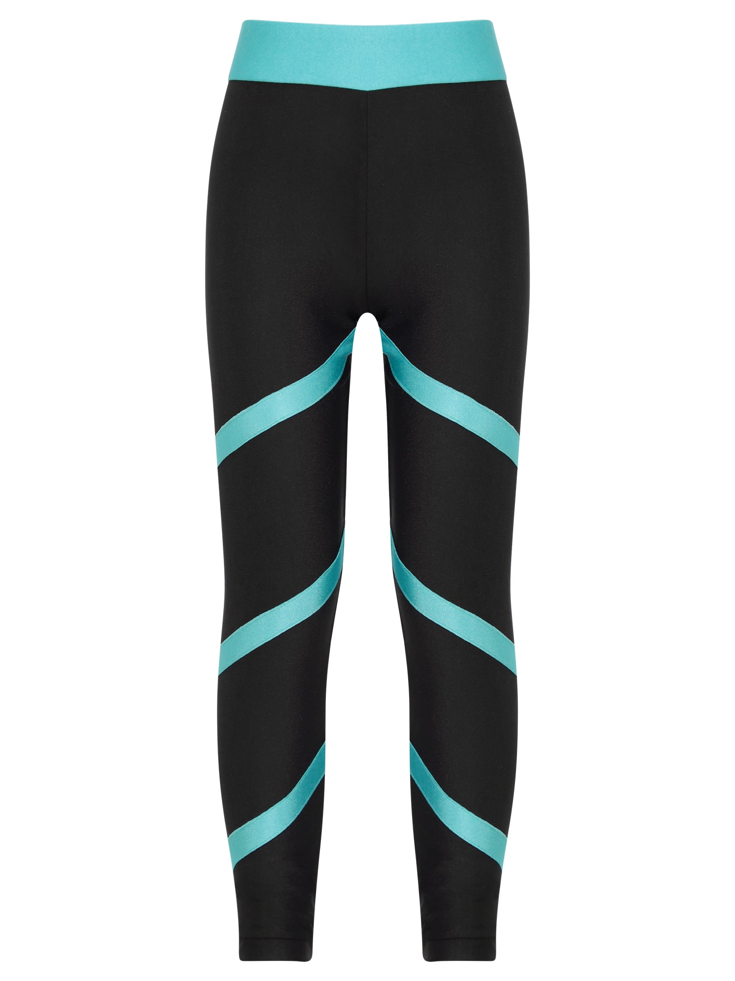 YIZYIF Kids Girls Stripes Skinny Sports Pants Figure Ice Skating ...