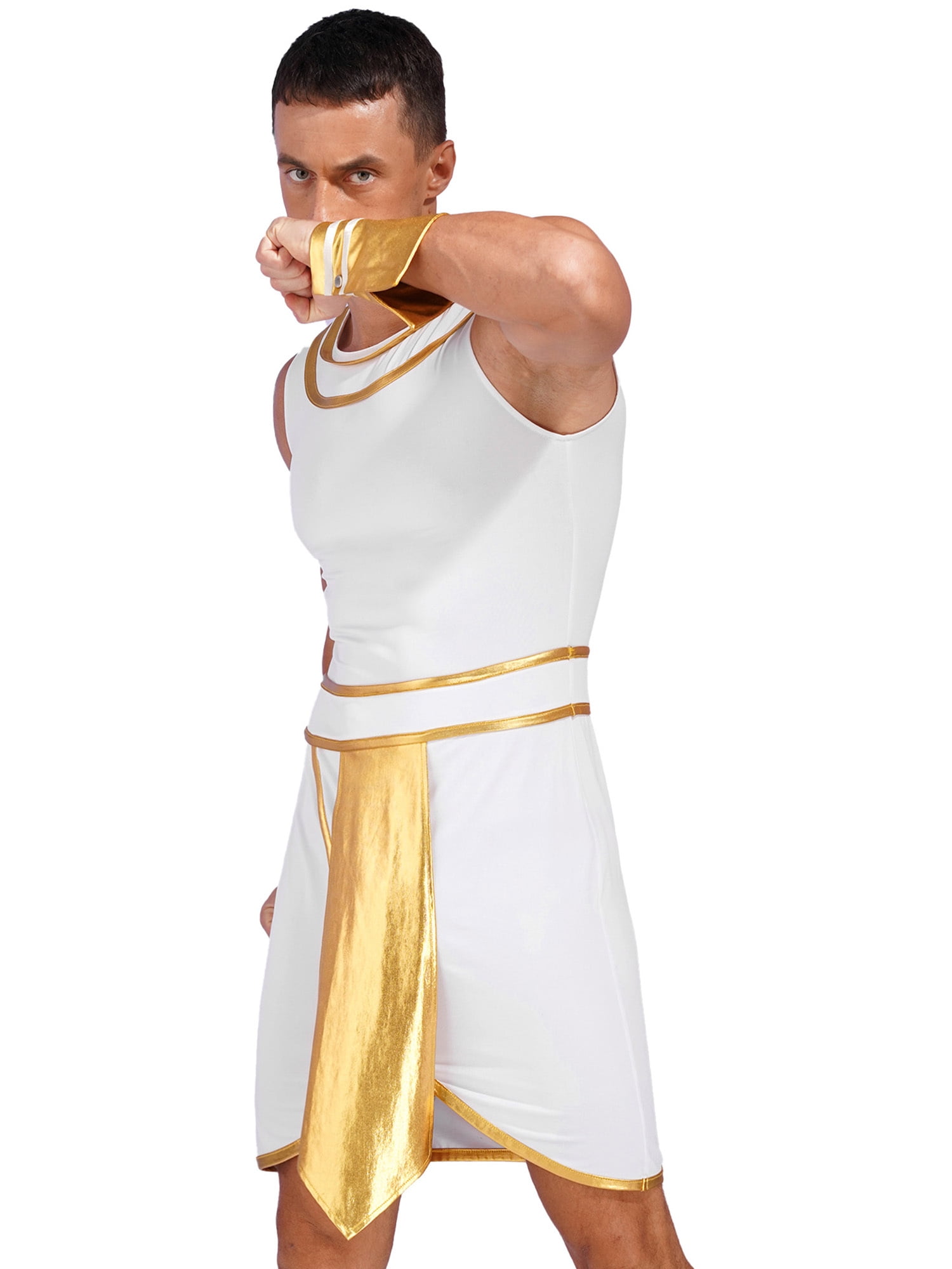 YIZYIF Mens Halloween Pharaoh King Cosplay Costume Fancy Dress with ...