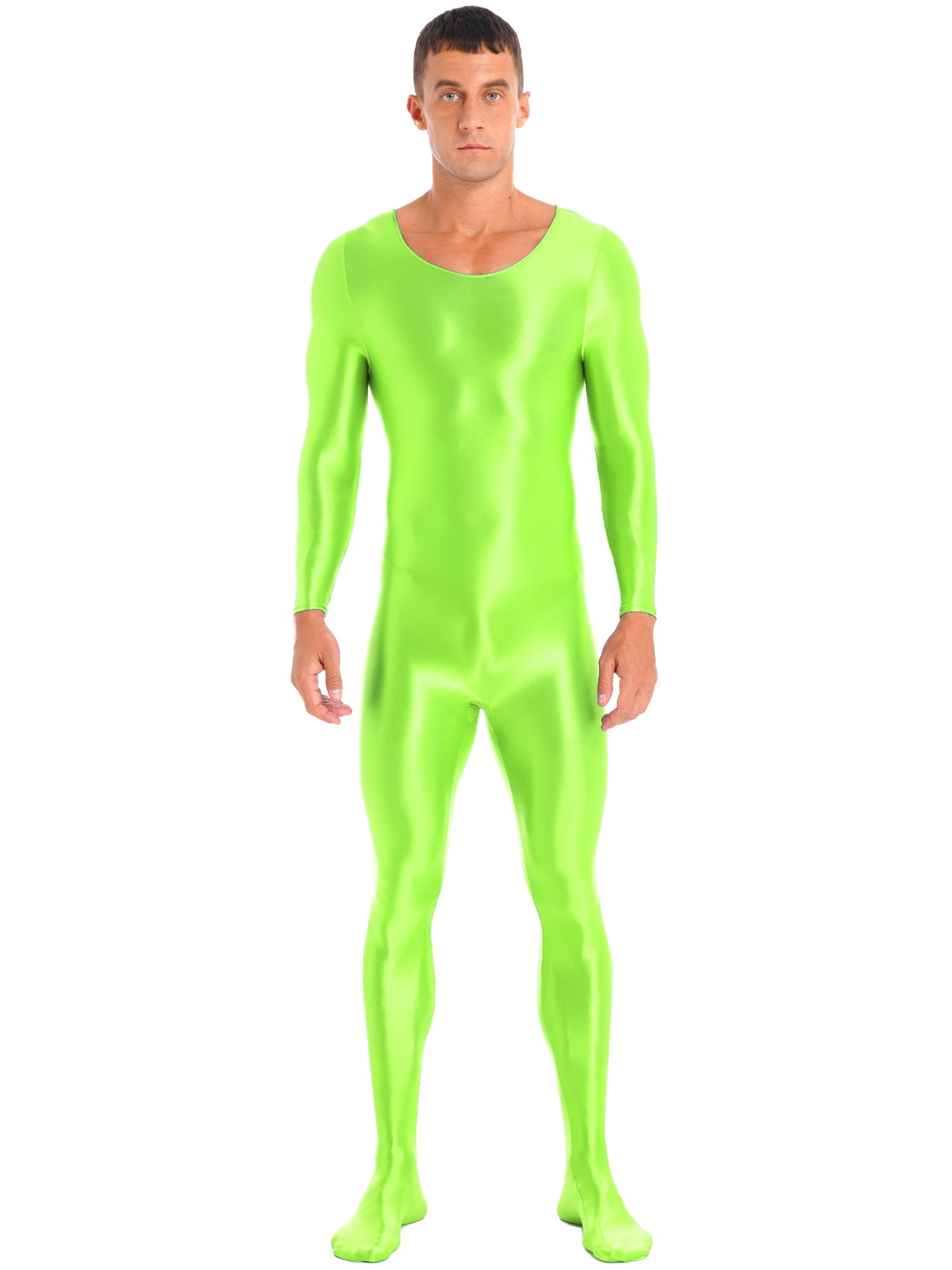 YIZYIF Mens Shiny One Piece Sports Bodysuit Full Body Workout Tights ...