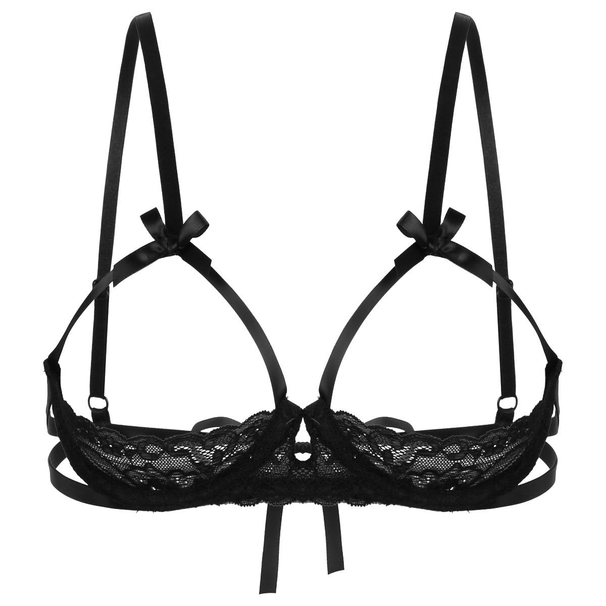 Yizyif Womens Exotic Lingerie Open Cups Open Bra Underwear Sheer Lace