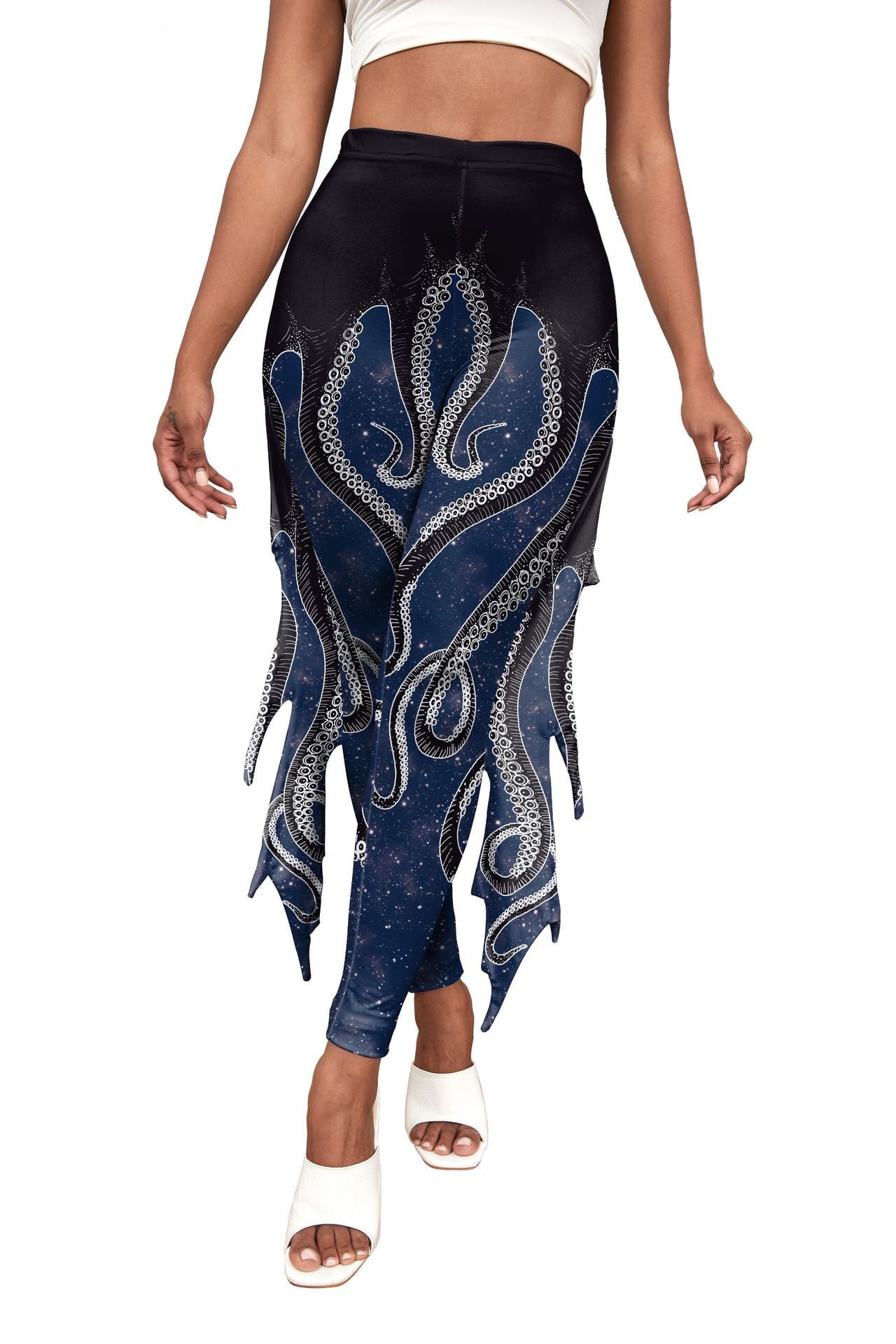 YIZYIF Womens Halloween 3D Print Mermaid Leggings Costume Fish Scales ...