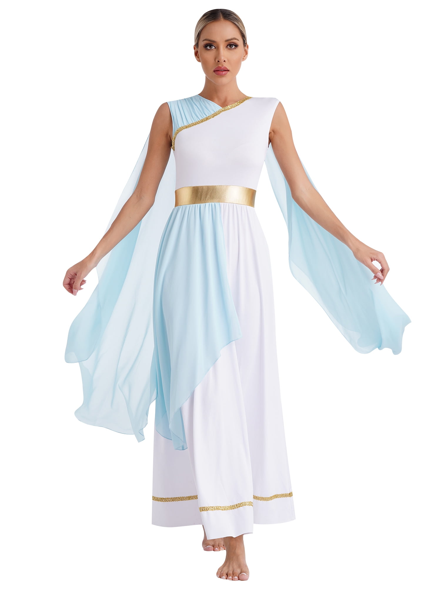 YIZYIF Womens Halloween Toga Dress Ancient Greece Roman Queen Dress Up ...