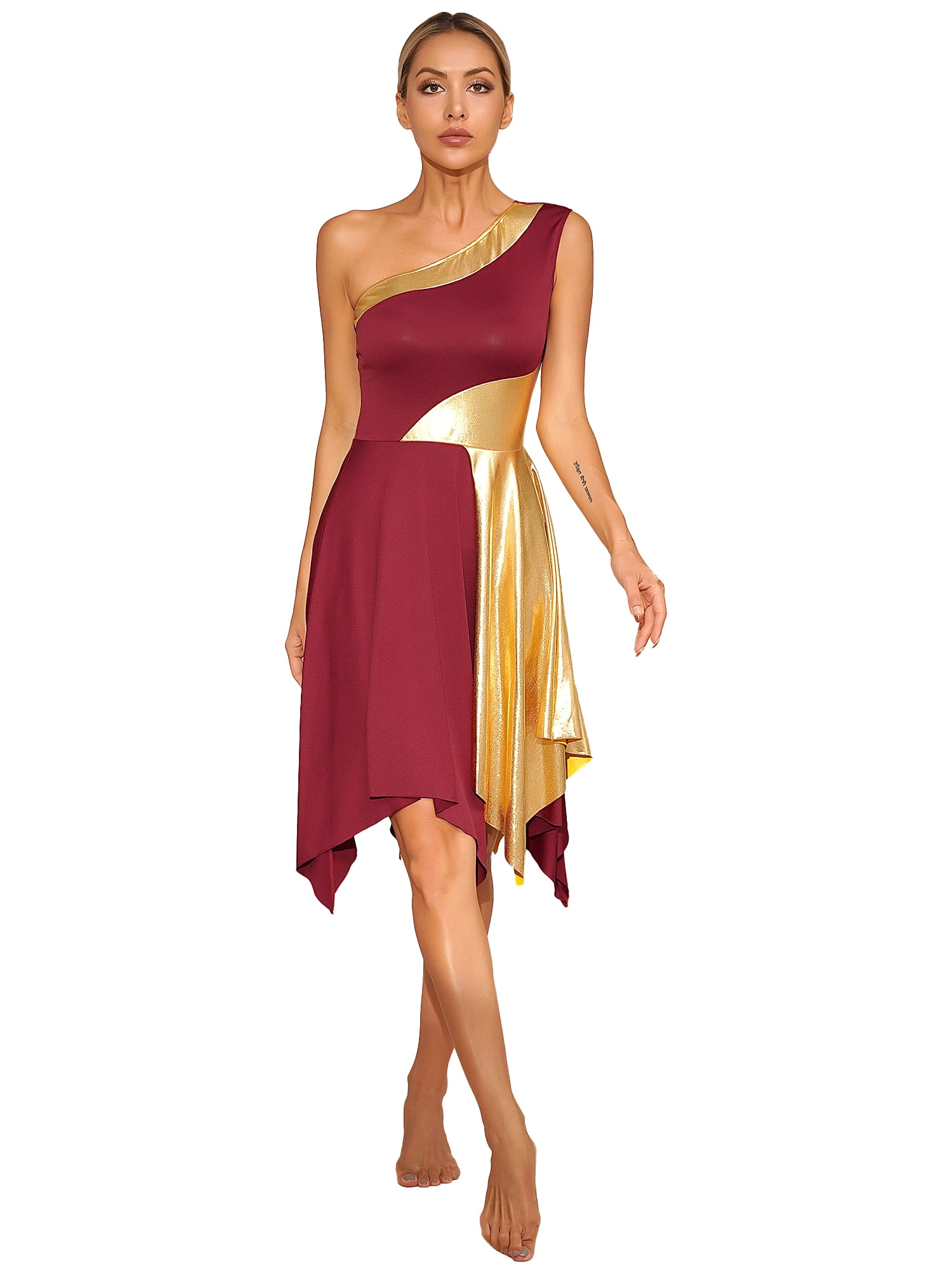 YIZYIF Womens Tunic Overlay Liturgical Church Praise Dance Dress One ...