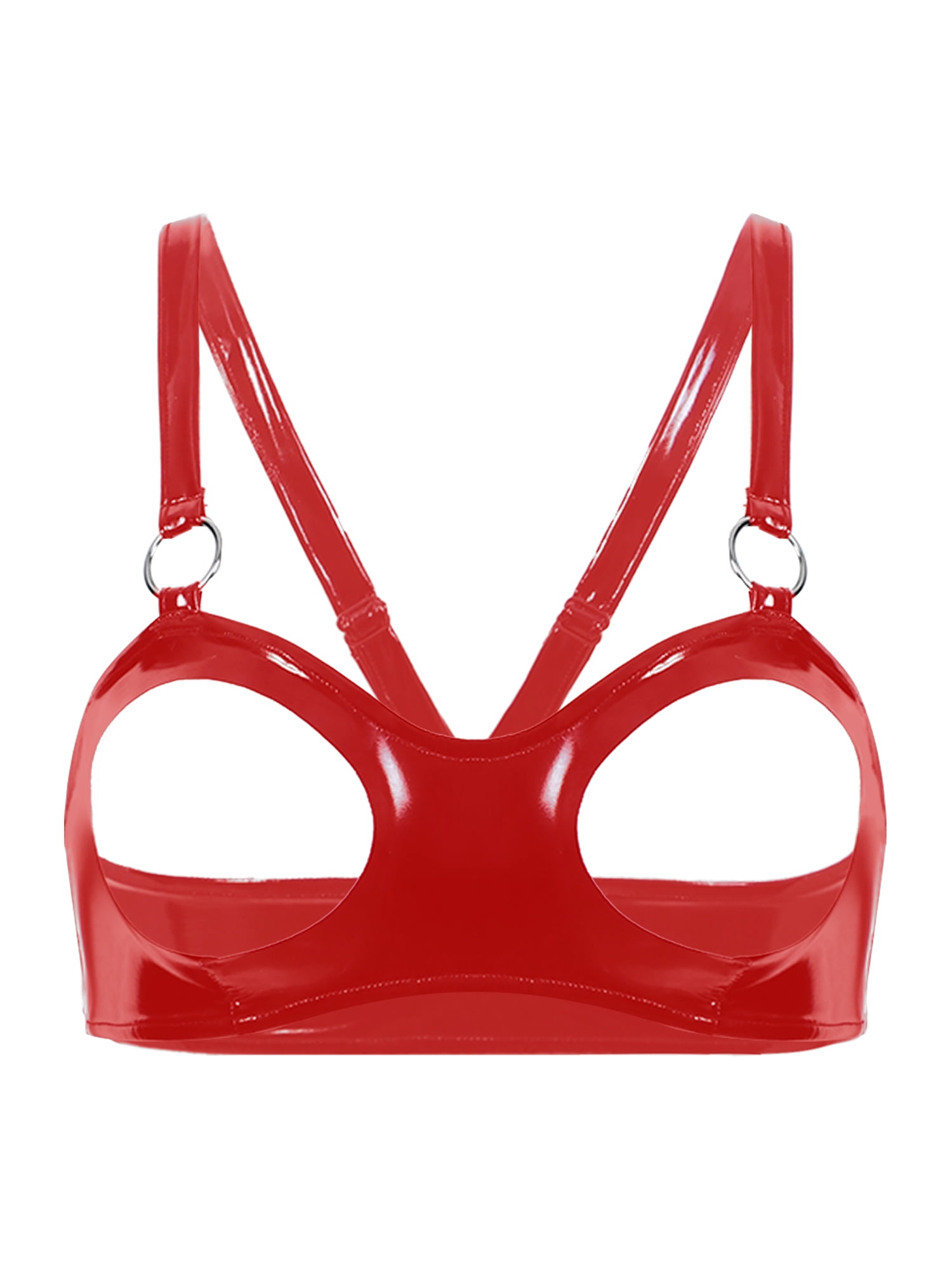 YIZYIF Womens Wet Look Patent Leather Bra Halter Neck Open Cups ... YIZYIF Womens Wet Look Patent Leather Bra Halter Neck Open Cups ...