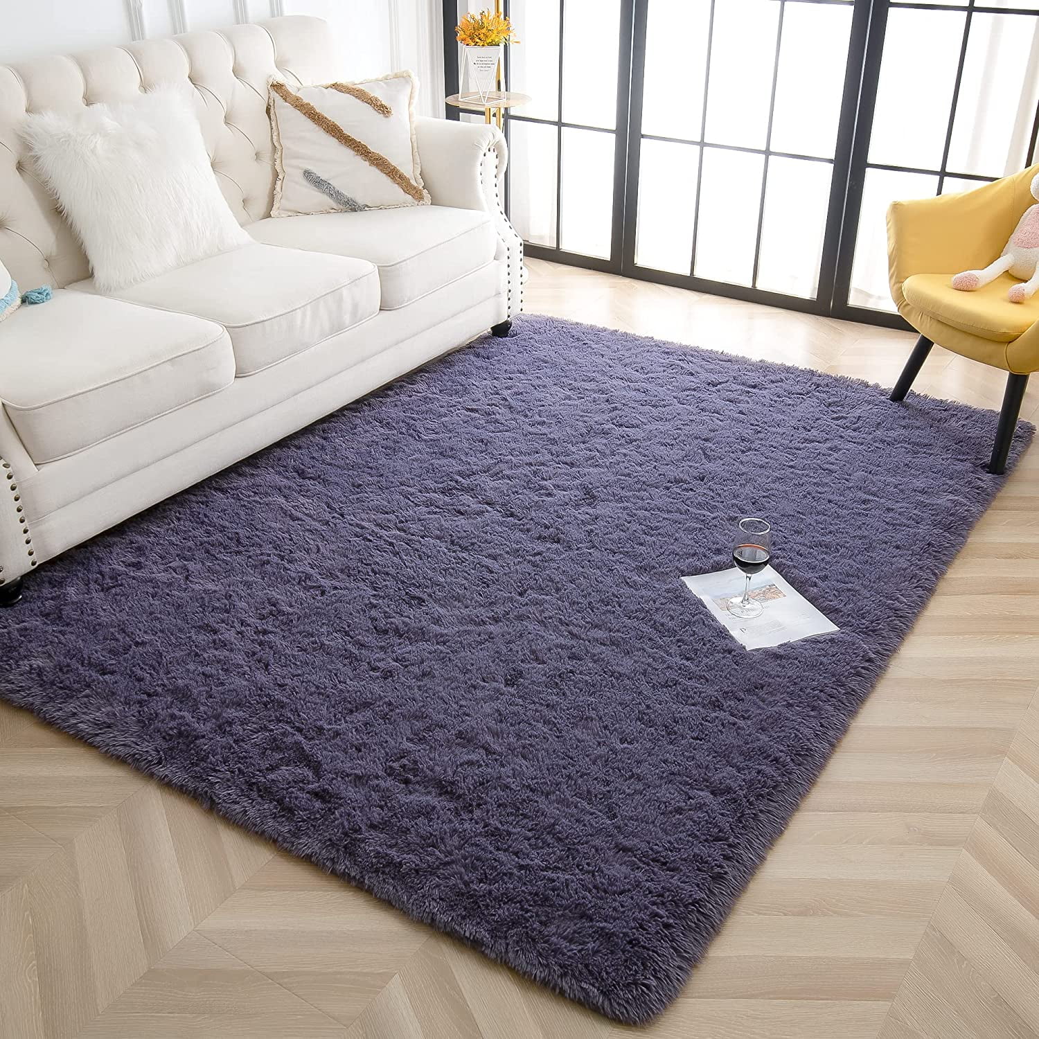 YJ.GWL Fluffy Area Rug Shaggy Carpets Indoor Fuzzy Rugs for Living Room ...