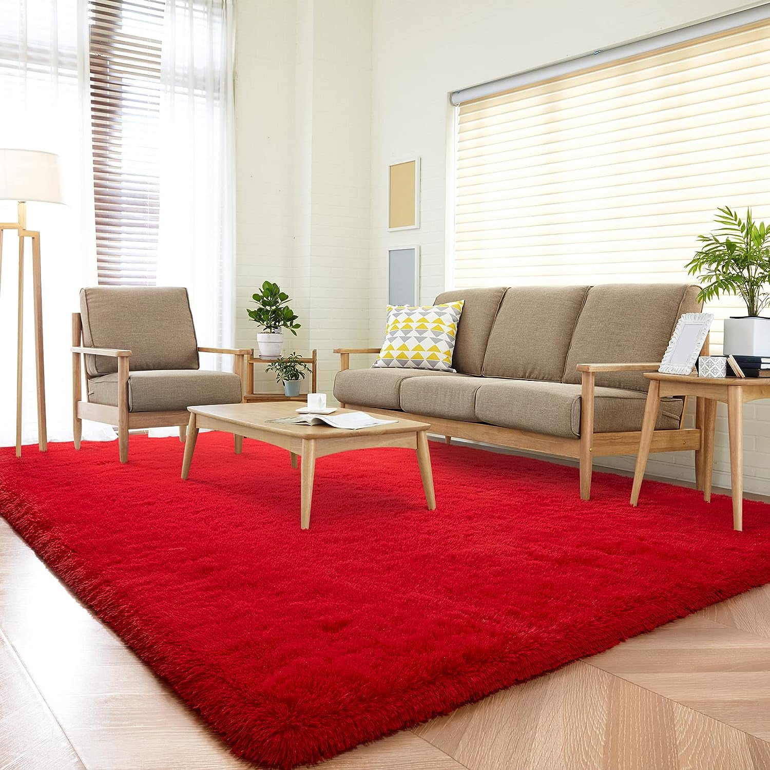 YJ.GWL Fluffy Area Rugs Plush Shaggy Rug Fuzzy Carpet for Bedroom ...