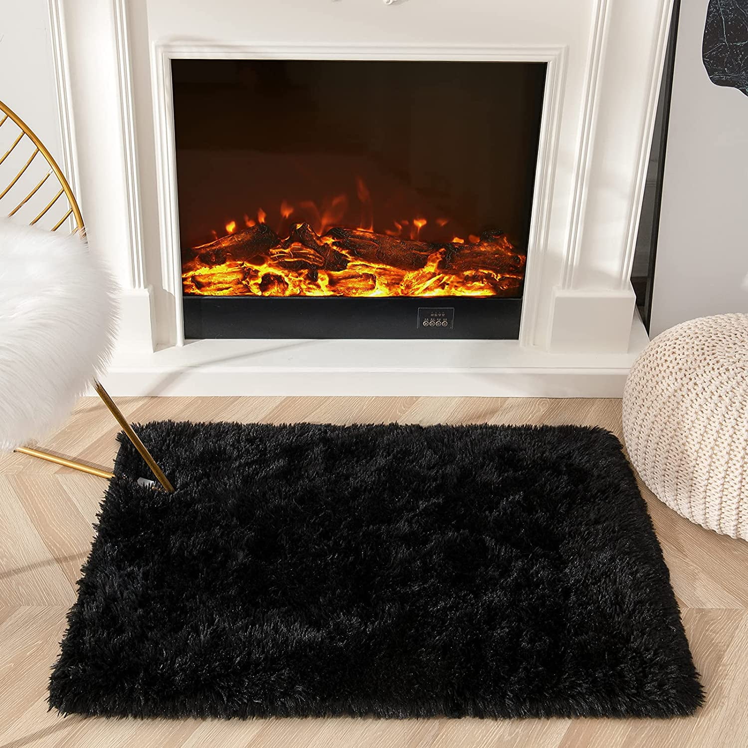 YJ.GWL Fluffy Plush Fuzzy Rugs for Living Room Soft Shaggy Nursery Area ...