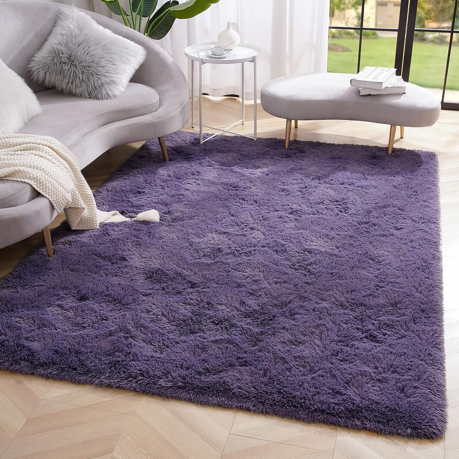 YJ.GWL Fluffy Plush Fuzzy Rugs for Living Room Soft Shaggy Nursery Area ...