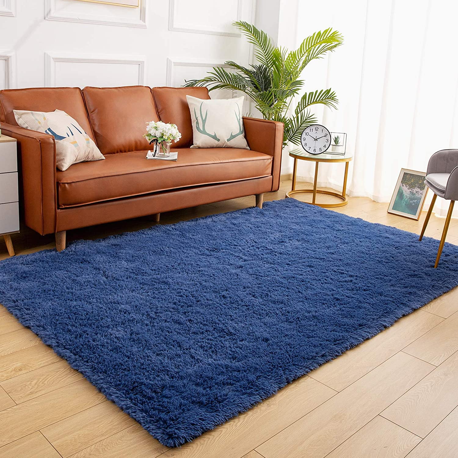 YJ.GWL Fluffy Plush Fuzzy Rugs for Living Room Soft Shaggy Nursery Area ...