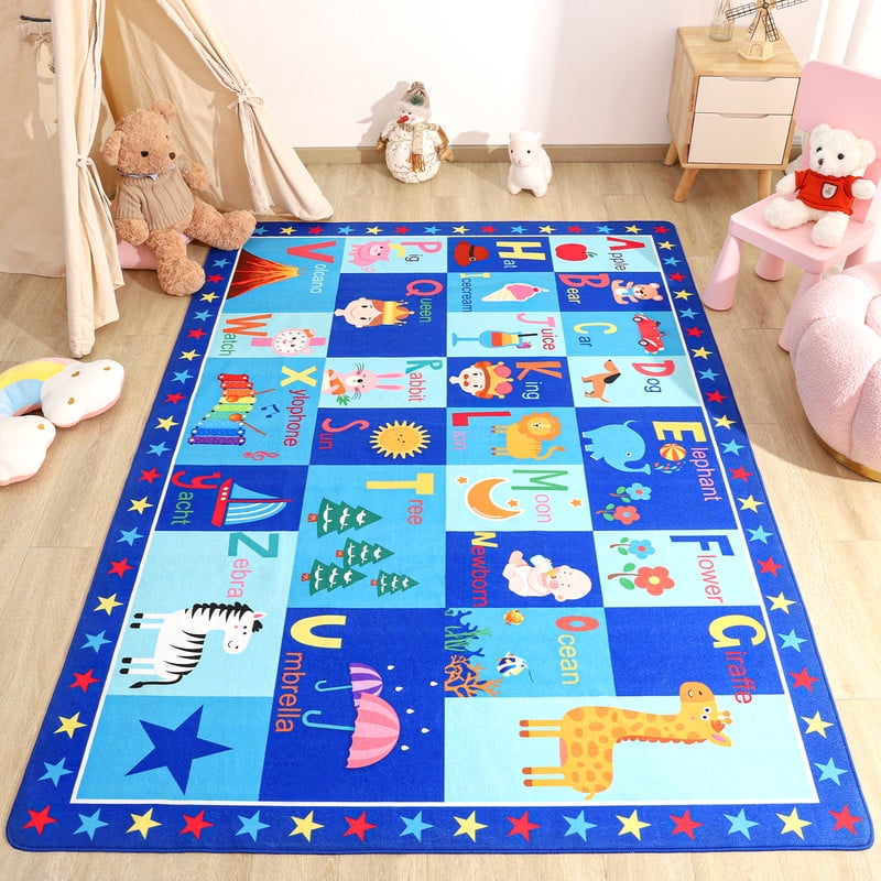 YJ.GWL Kids Play Rug ABC Educational Area Rug Learning Carpet for ...