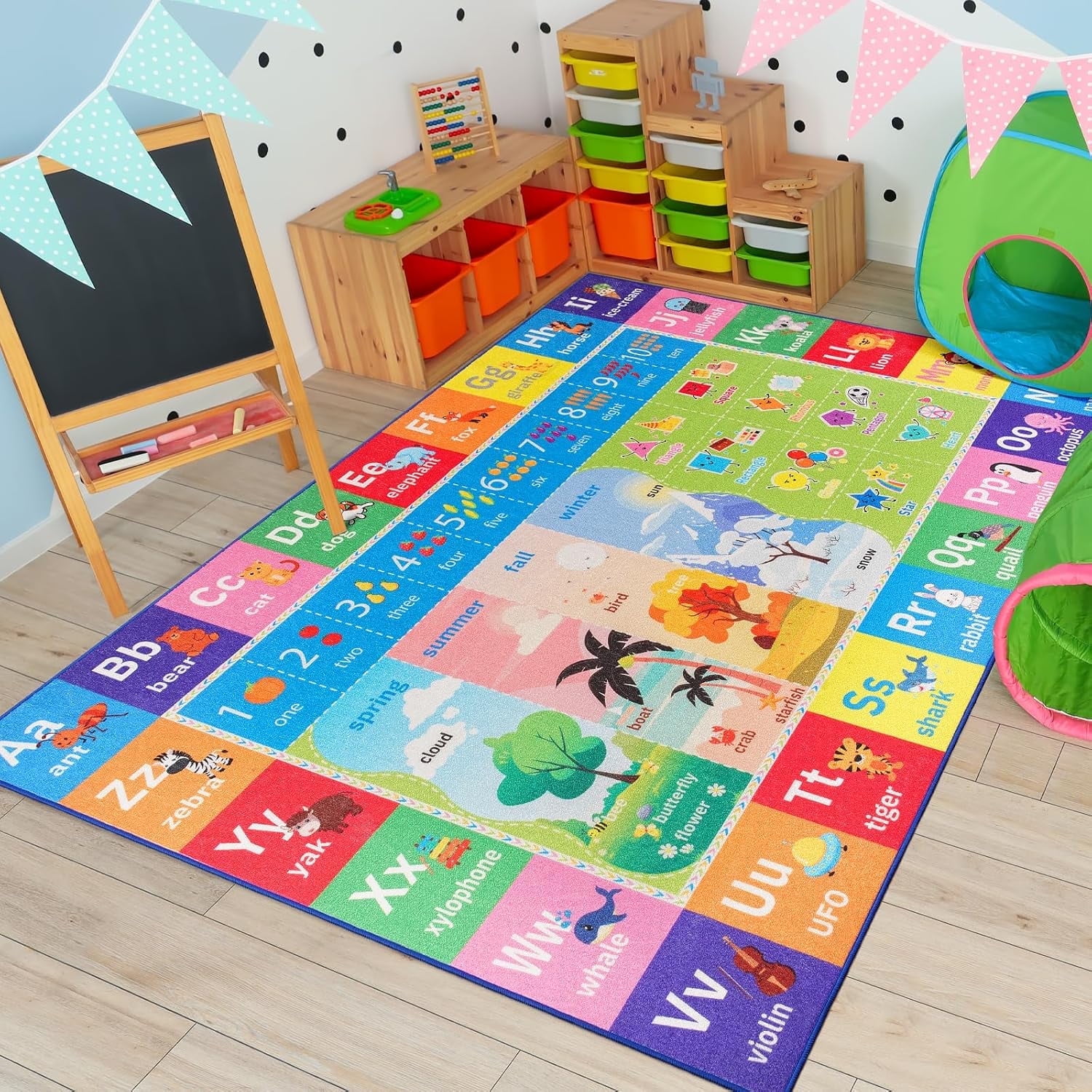 YJ.GWL Kids Play Rug ABC Educational Area Rug Learning Carpet for ...