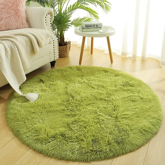 YJ.GWL Round Fluffy Area Rugs Fluffy Carpet Plush Rug for Living Room ...