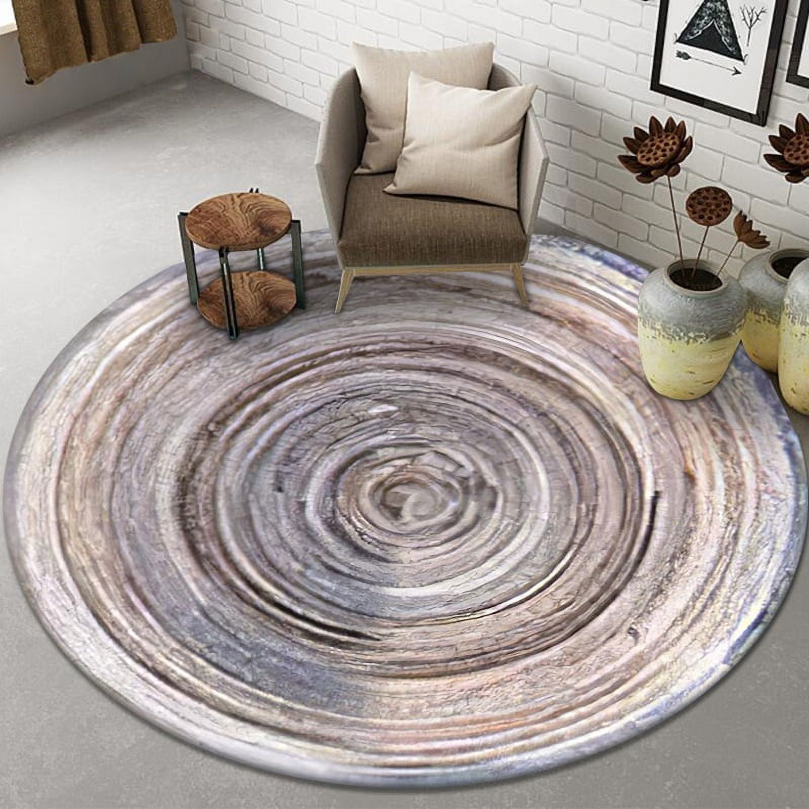 YJ.GWL Round Rug Circle Carpet Washable Non Slip Area Rugs Boho ...