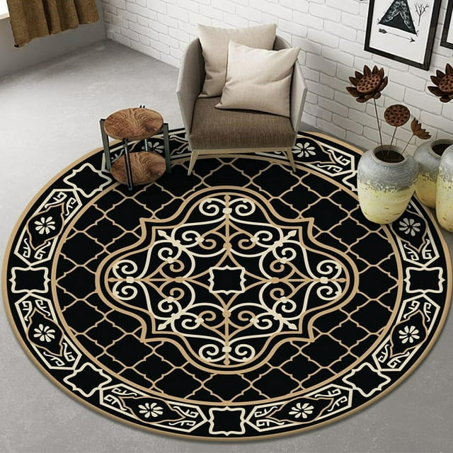 YJ.GWL Round Rug Circle Carpet Washable Non Slip Area Rugs Boho ...
