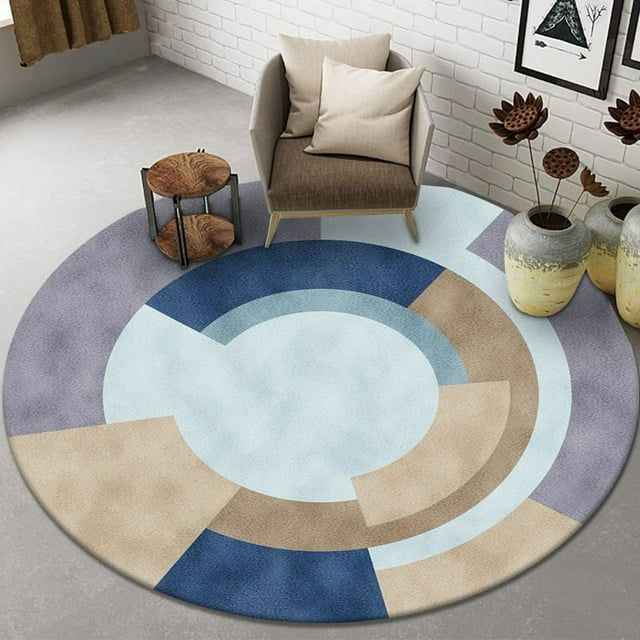 YJ.GWL Round Rug Circle Carpet Washable Non Slip Area Rugs Boho ...