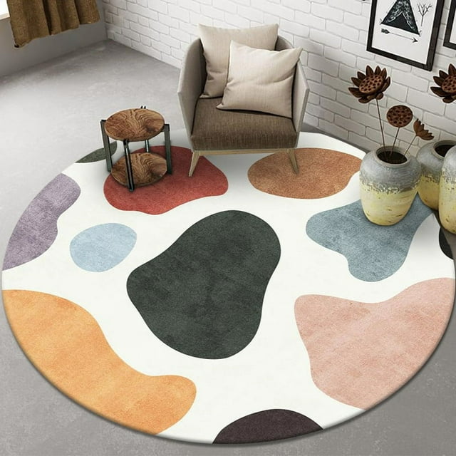YJ.GWL Round Rug Circle Carpet Washable Non Slip Area Rugs Boho ...