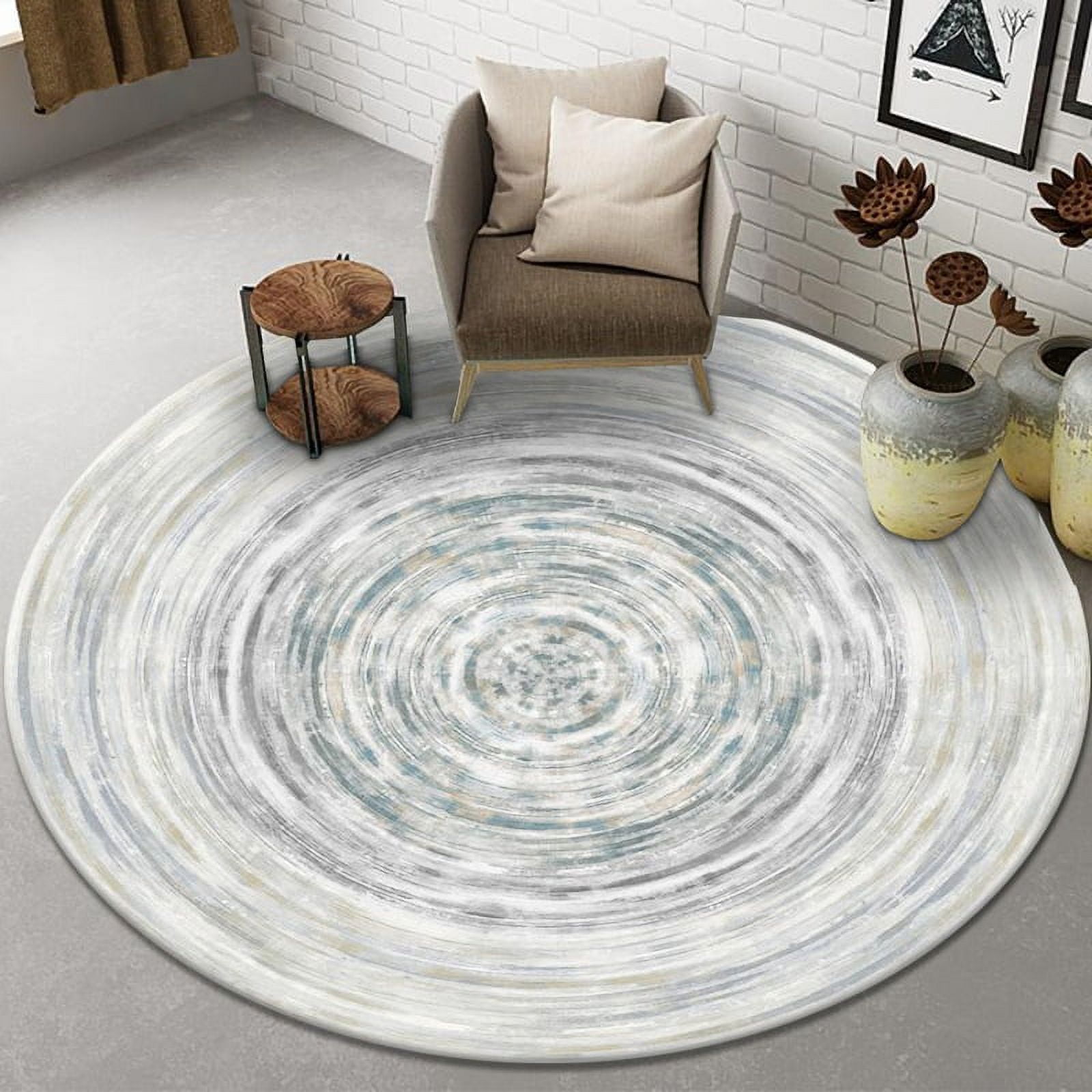 YJ.GWL Round Rug Circle Carpet Washable Non Slip Area Rugs Boho ...