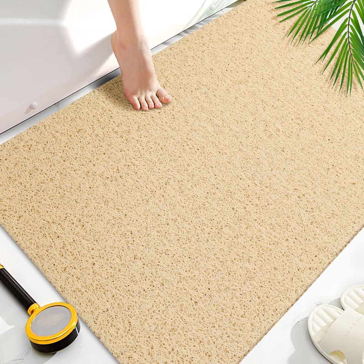 YJ.GWL Shower Bathtub Mat Non-Slip Bath Mats with Drain, Quick Drying ...