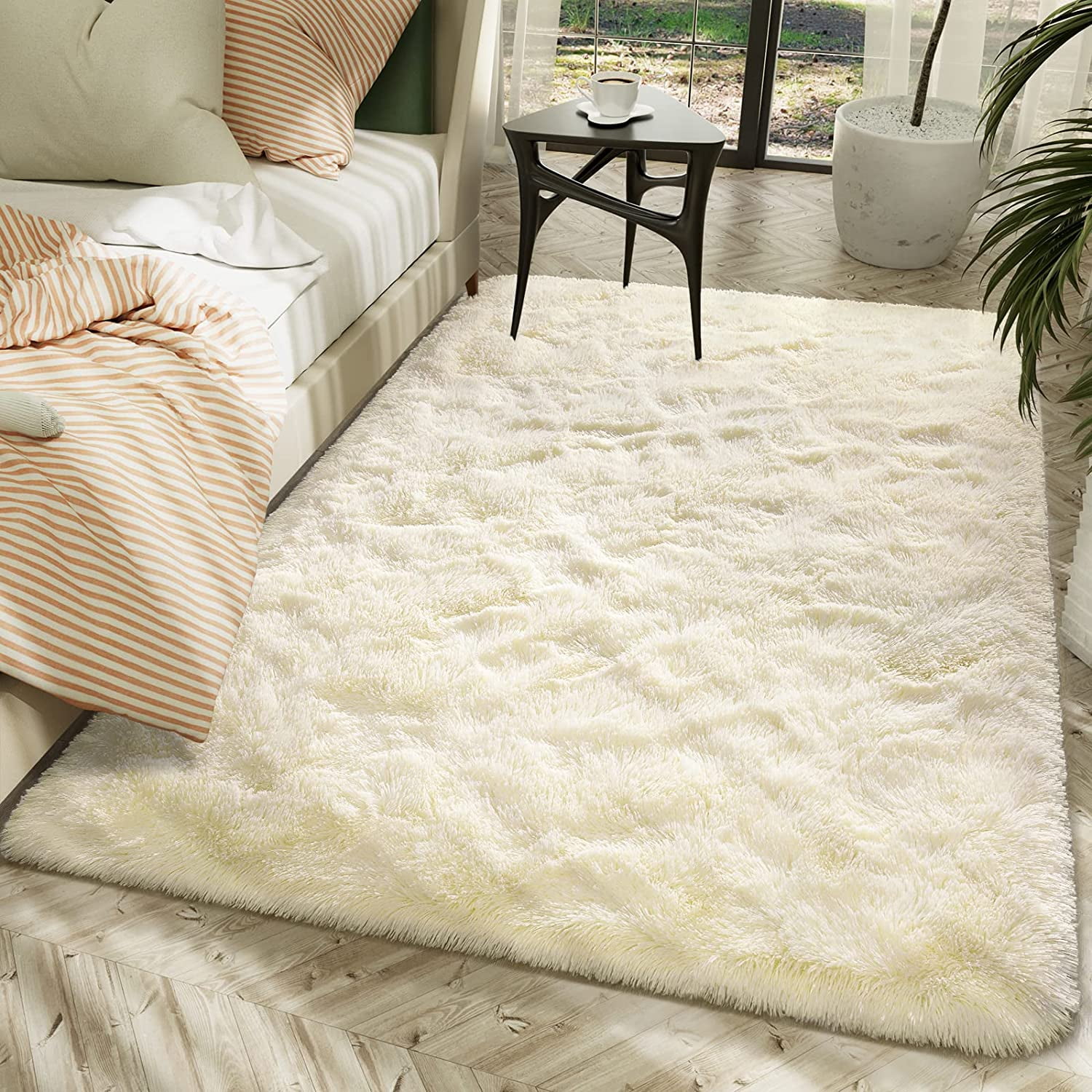YJ.GWL Soft Area Rugs Fluffy Shag Rug Plush Carpet for Bedroom Living ...