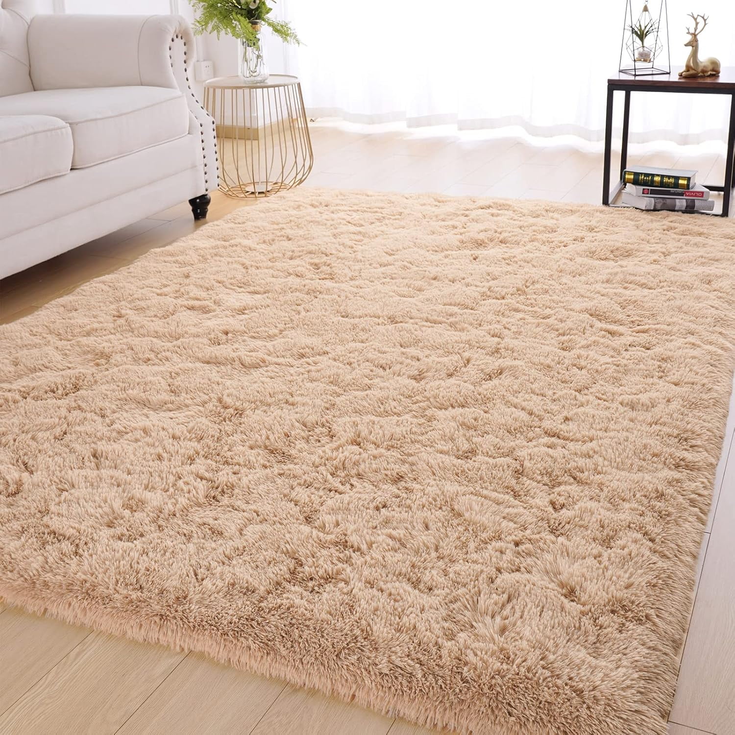 YJ.GWL Soft Fluffy Rug Modern Shag Carpet Fuzzy Shaggy Rugs for Bedroom ...