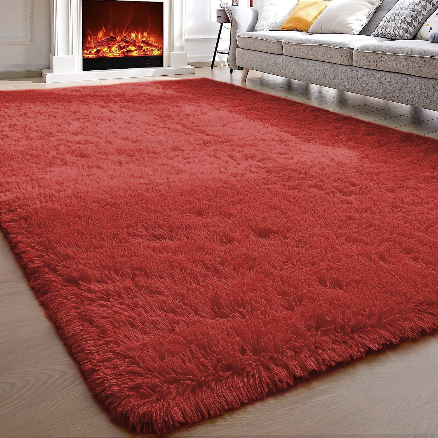 YJ.GWL Soft Shaggy Rugs Plush Area Rug Carpet for Bedroom Living Room ...