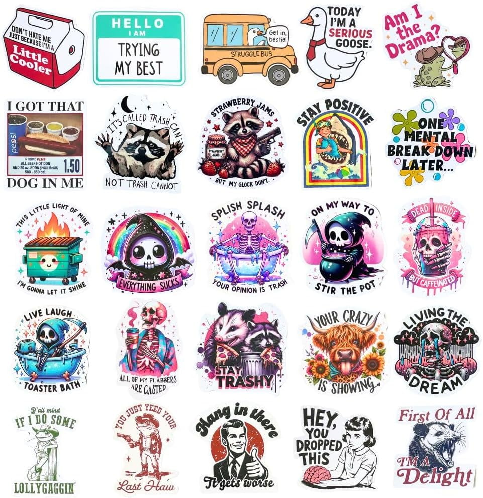 YJ PREMIUMS 25PC Funny Magnets Bulk Fun Cool Cute Refrigerator Fridge ...