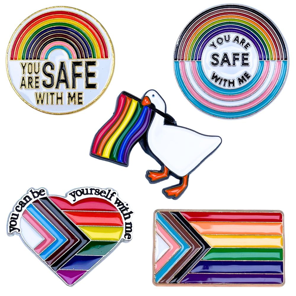 YJ PREMIUMS Pride Pins 5PC Safe Space You're Safe with Me Can Be ...