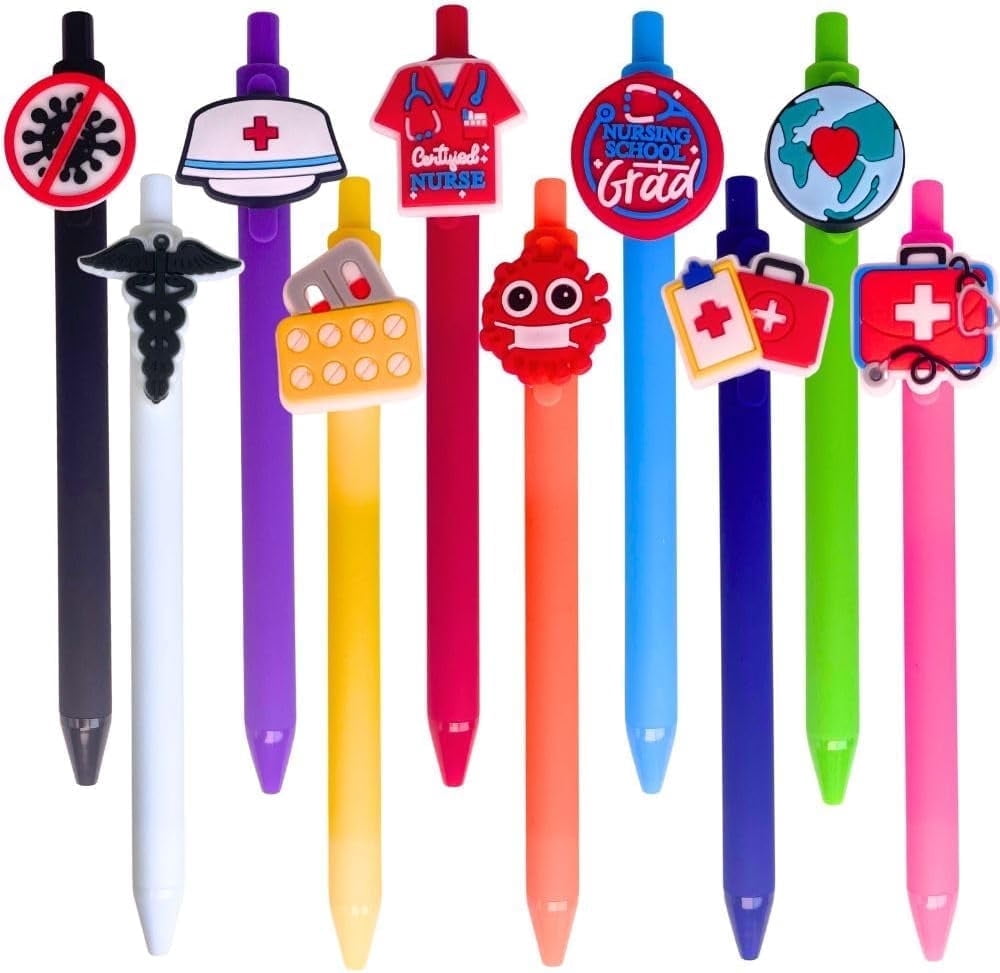YJ PREMIUMS 10pc Nurse Pen Funny Nursing Pens for Nurses CNA RN LPN MA ...