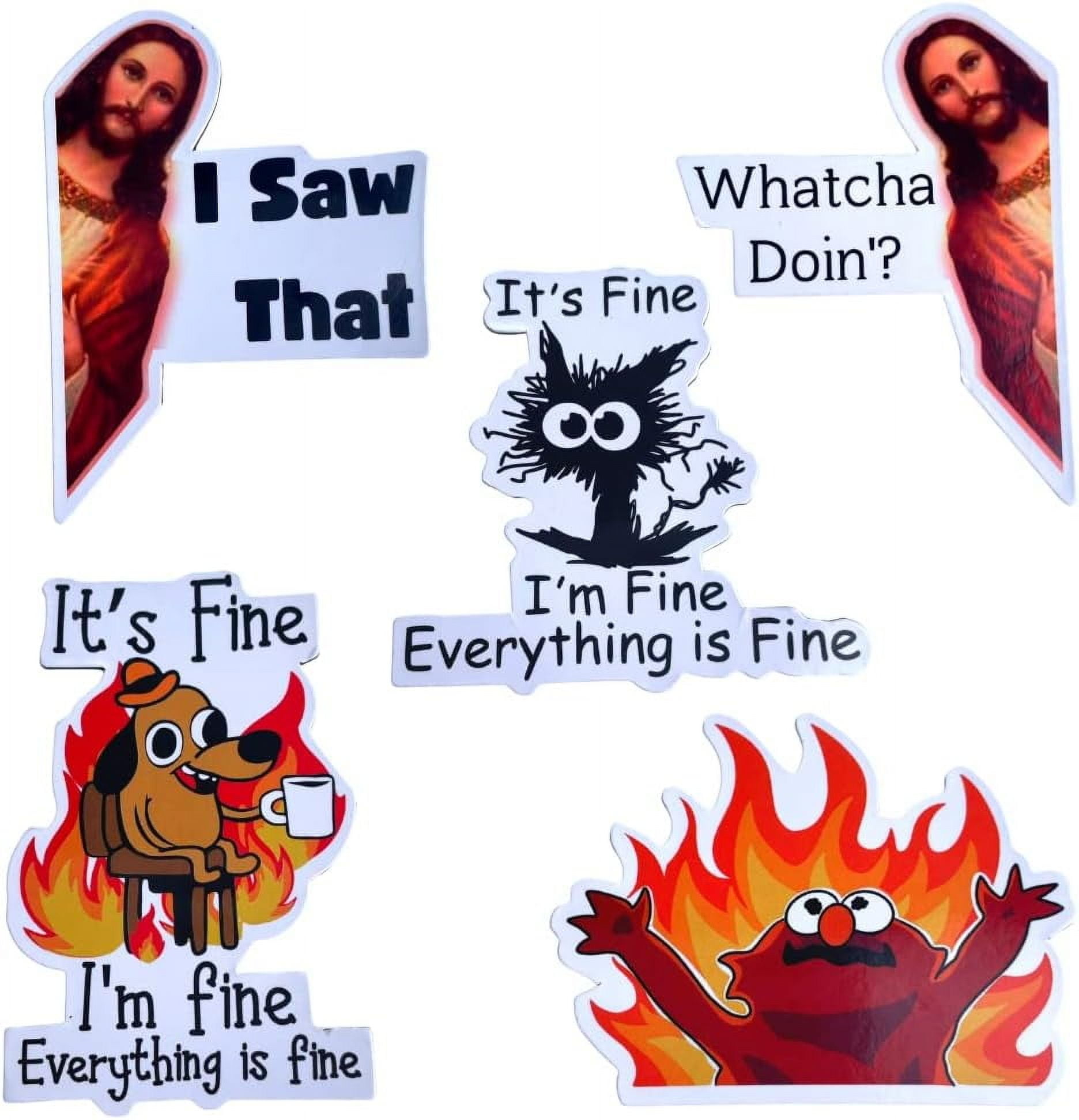 YJ Premiums 5pc Funny Magnets, Fun Cute Cool Meme Phrase Quote Word ...