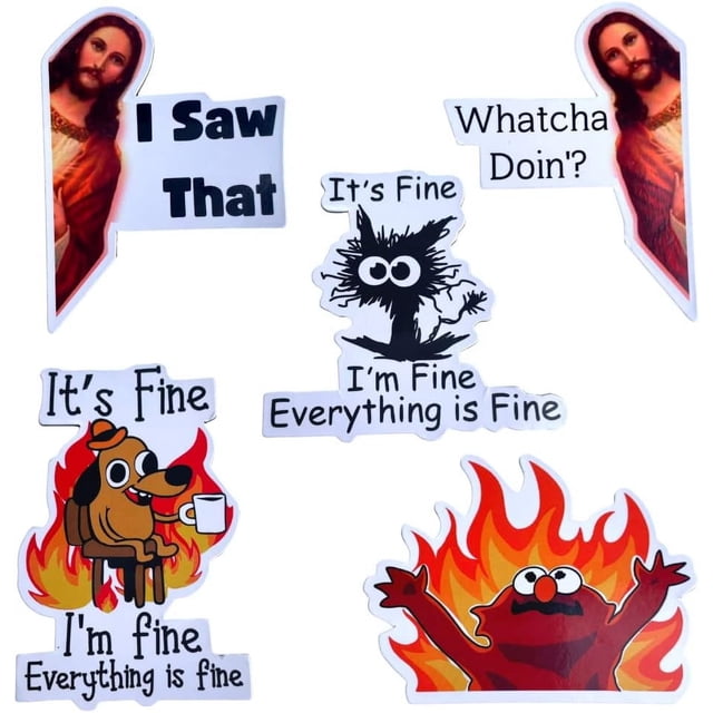 YJ Premiums 5pc Funny Magnets, Fun Cute Cool Meme Phrase Quote Word ...