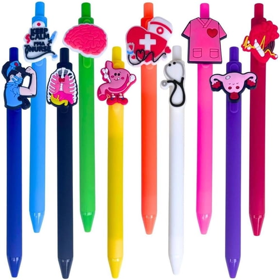 5Pcs Fun Nurse Pen Set Black Ink Ballpoint Pen Nursing Teacher Students ...